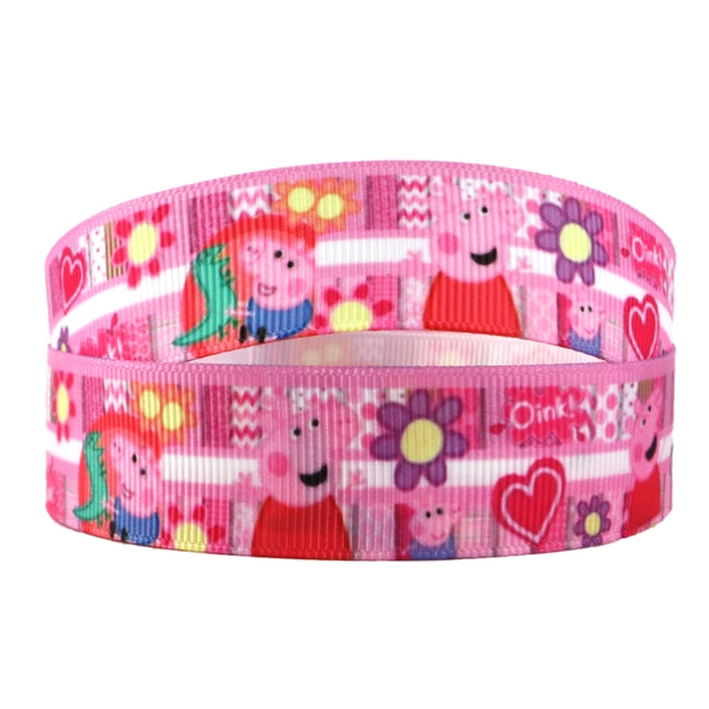 Peppa Pink Patches 7/8" Ribbon | Dancing In Ribbon