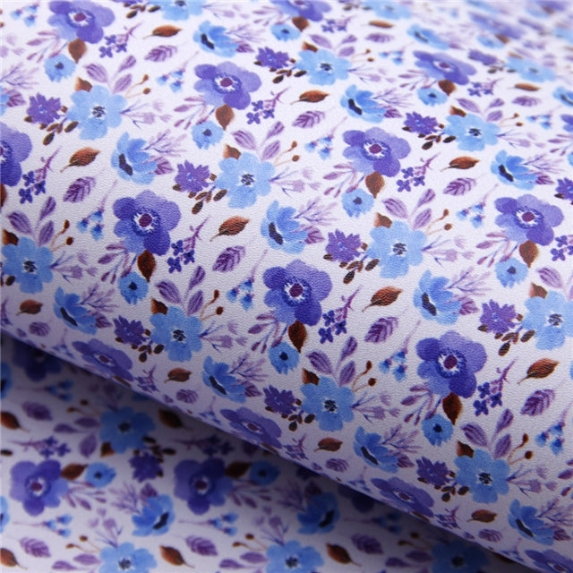 Violets Blue & Purple Faux Leather Sheet | Dancing In Ribbon