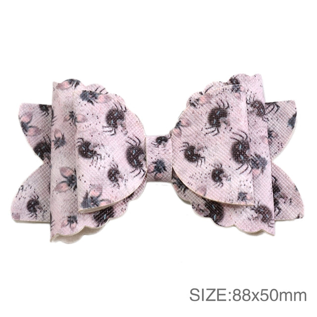 Halloween Spiders on Purple/Pink Bow | Dancing In Ribbon